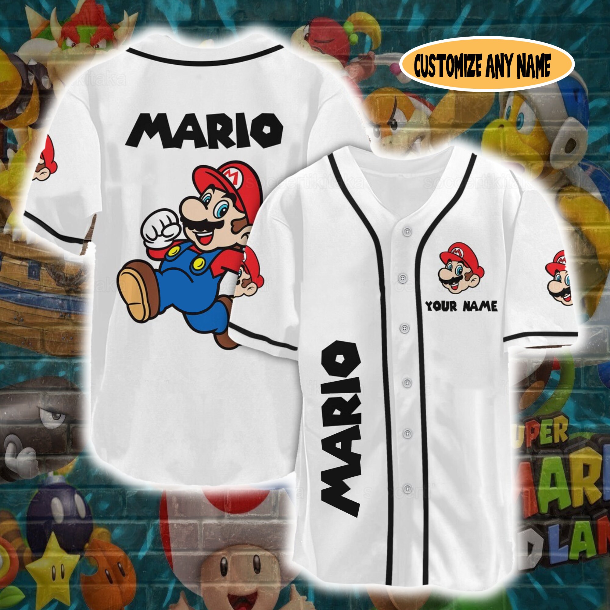 Super Mario Shirt, Super Mario Baseball Jersey, Mario Jersey Shirt sold ...
