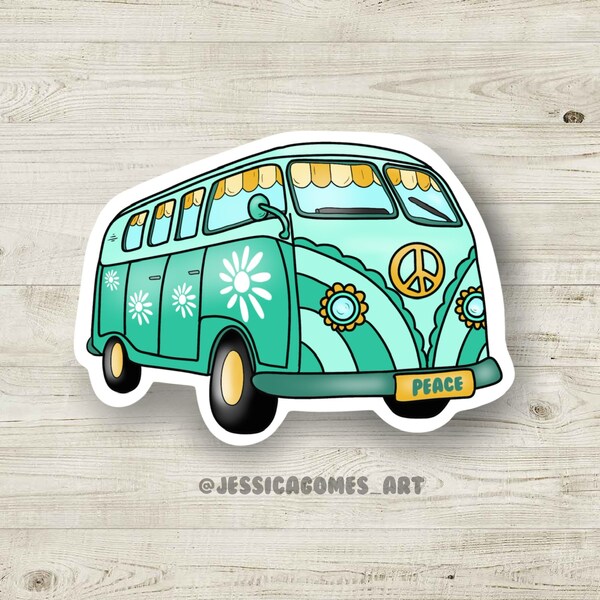 Hippie Van Stickers - Etsy