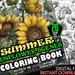 Summer Sunflower Scenes Coloring Pages | Instant Download | Coloring ...