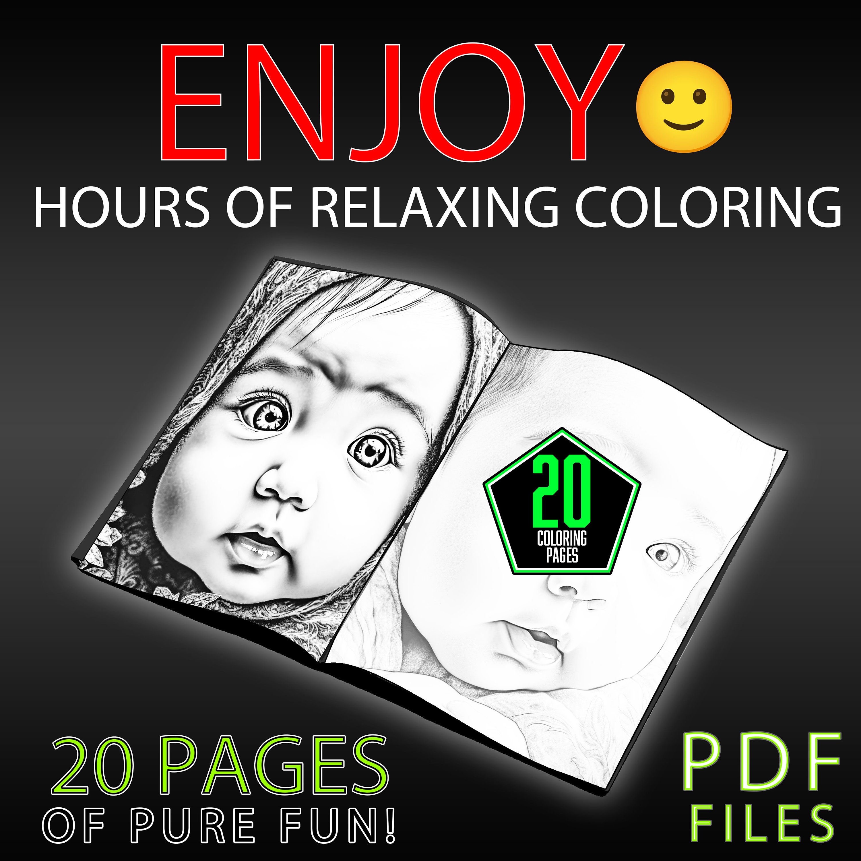 Completely Cute Babies Coloring Pages Instant Download Coloring Pages ...