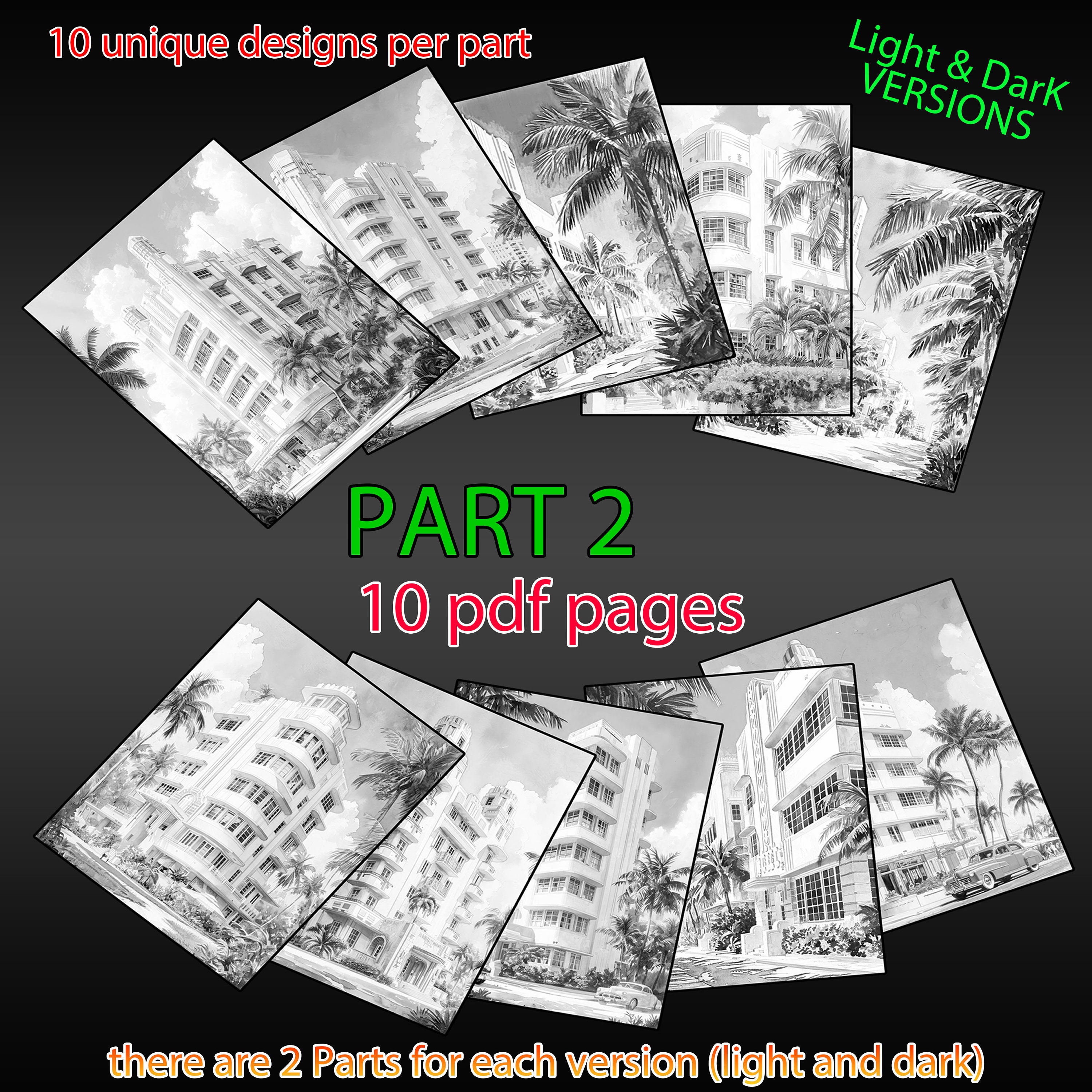 Miami Art Deco Inspired Printable Patterns | Vibrant Retro Designs ...