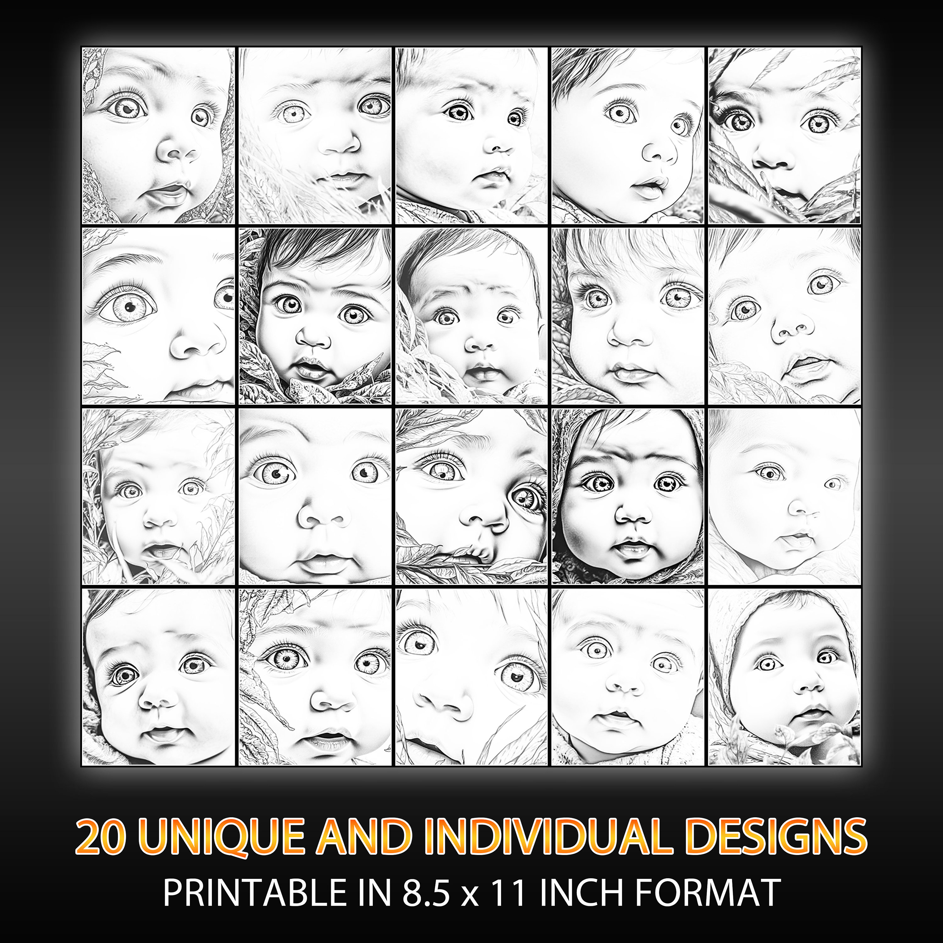Completely Cute Babies Coloring Pages Instant Download Coloring Pages ...