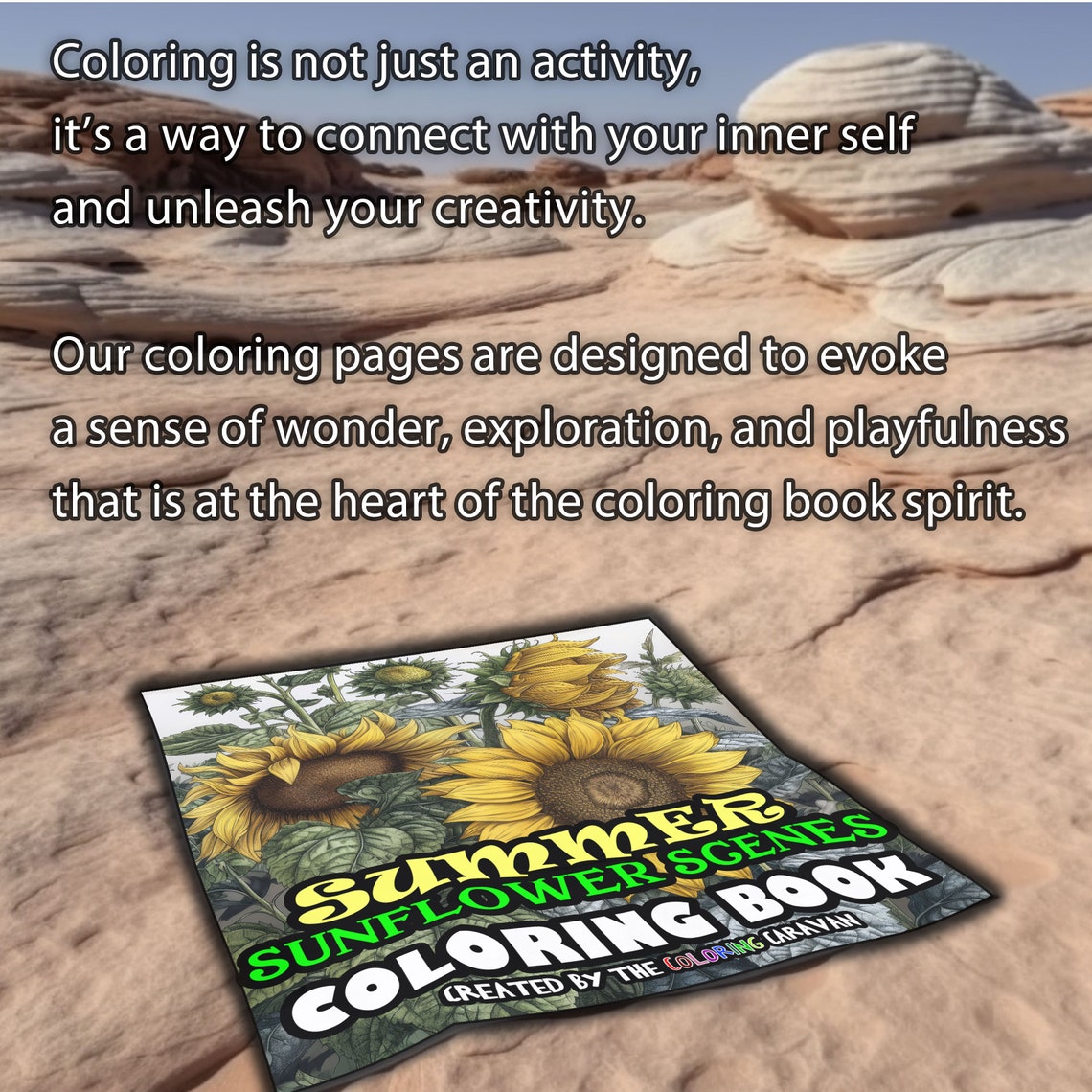 Summer Sunflower Scenes Coloring Pages Instant Download Coloring Pages ...