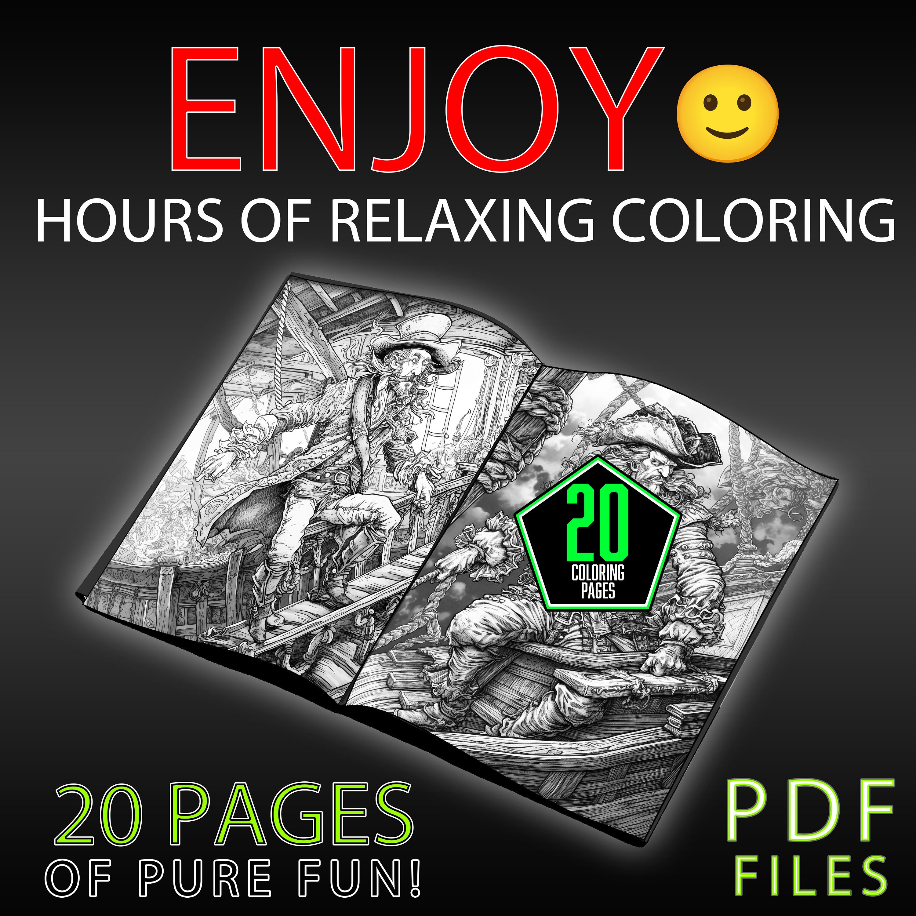 Swashbuckling Pirate Captains Coloring Pages Instant Download Coloring ...