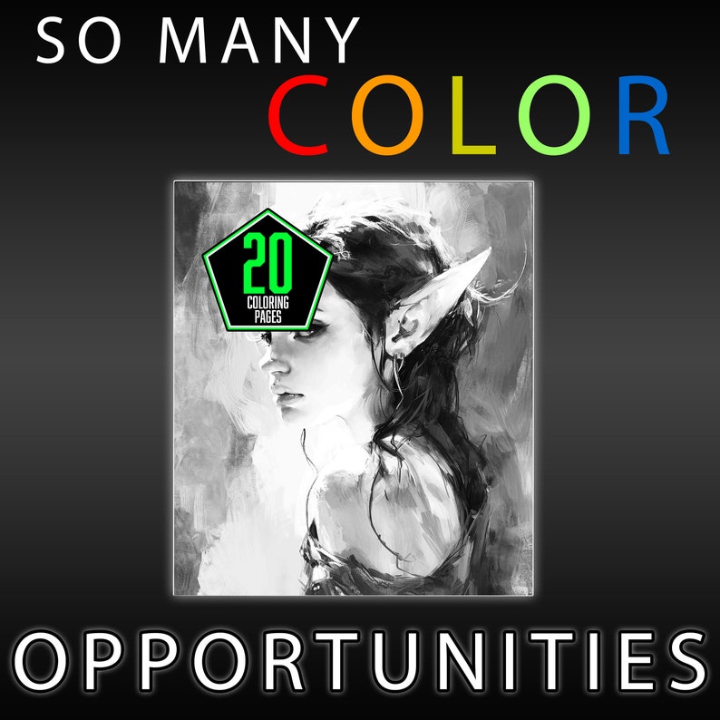 Fantasy World Characters Coloring Pages | Instant Download | Coloring ...