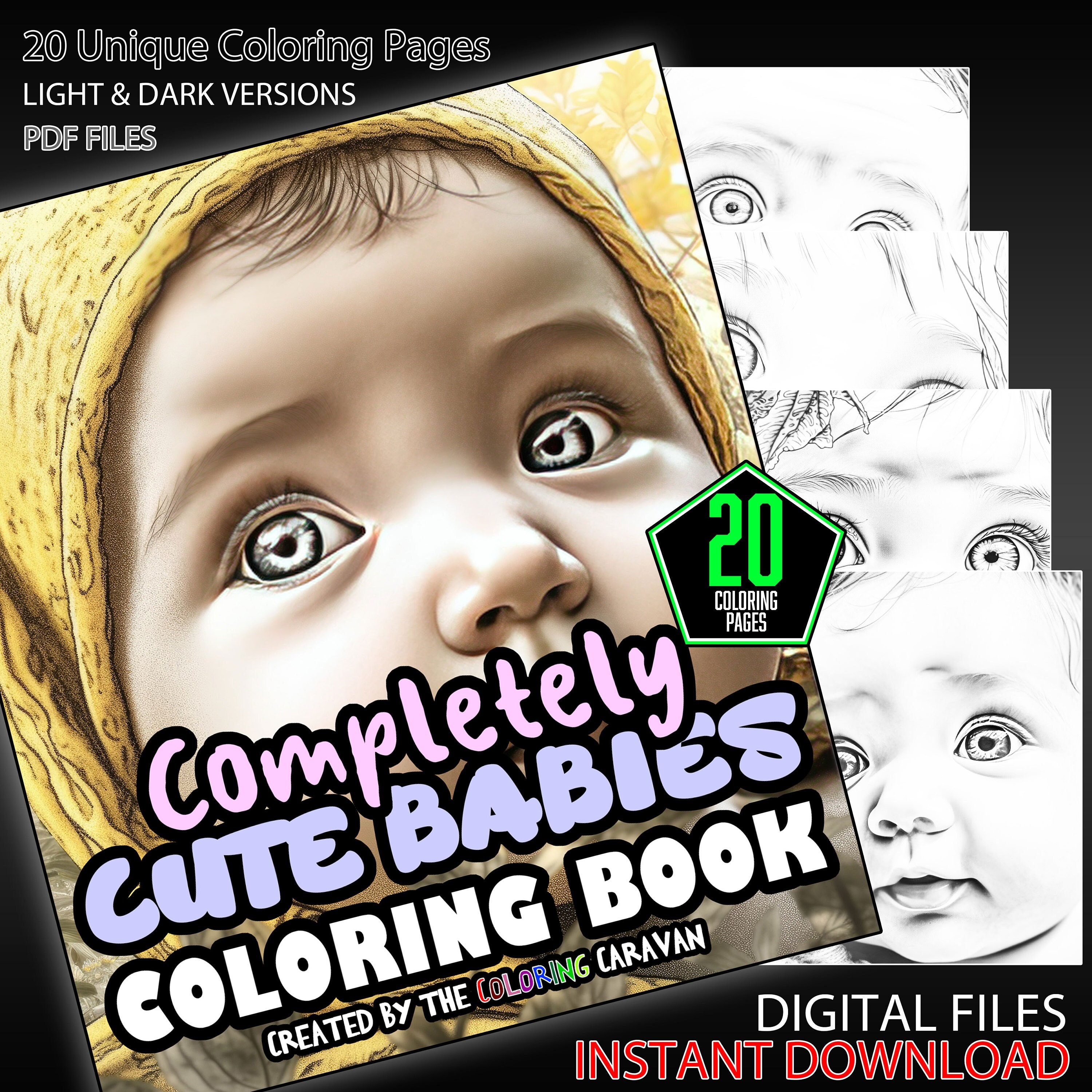 Completely Cute Babies Coloring Pages Instant Download Coloring Pages ...