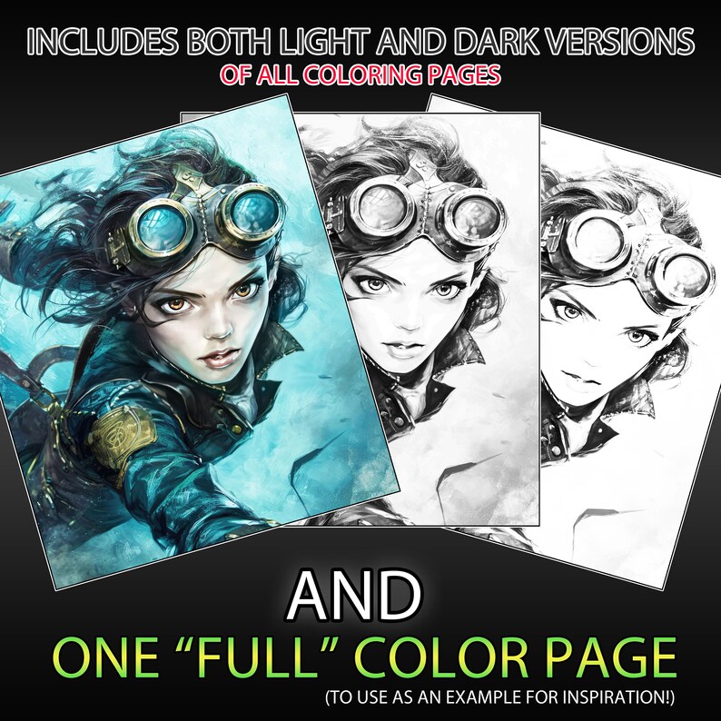 Victorian Steampunk Maidens Coloring Pages | Women in Gears and Cogs ...