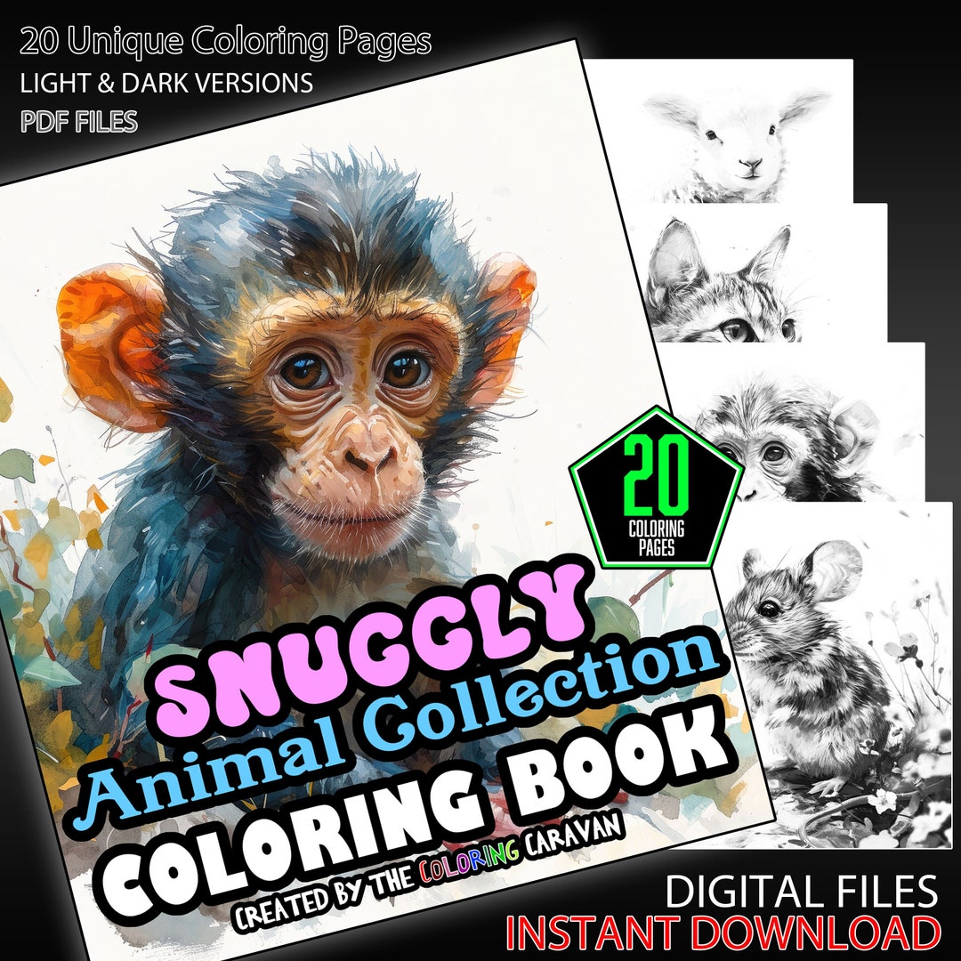 Snuggly Animal Collection Coloring Pages Cute Cuddly Creatures Coloring ...