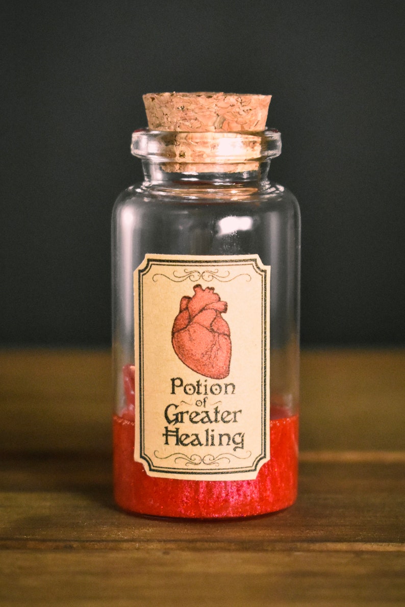 D&D Potion of Greater Healing: Glass Vial W/ Dice - Etsy