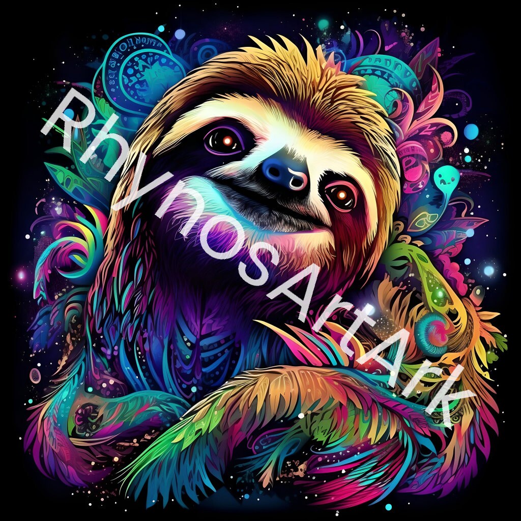 Fantastic Sloth Clip Art in Bright Colors - Etsy