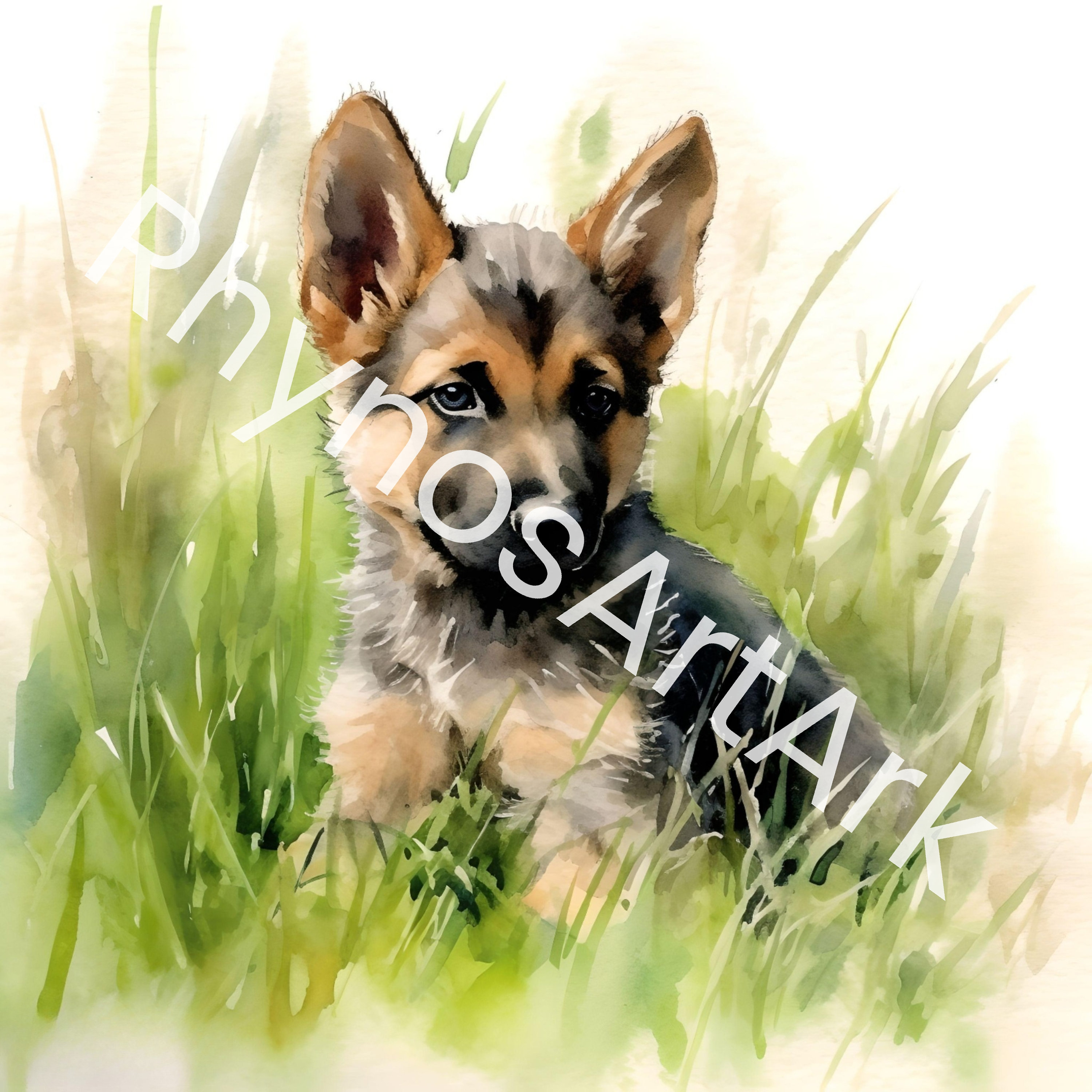 German Shepherd Watercolor Clipart - Etsy