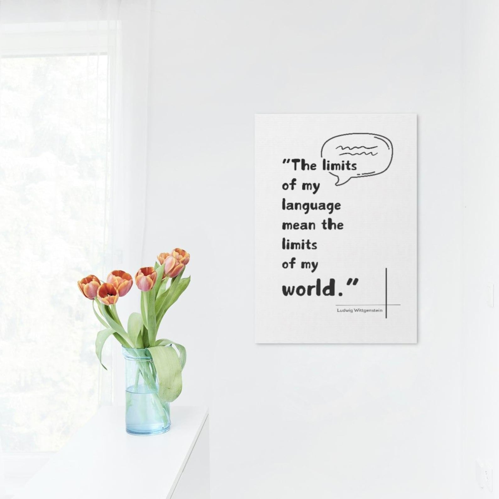 Minimalist Wall Art Printable – 'the Limits of My Language' Quote by ...