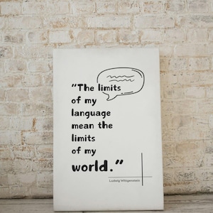 Minimalist Wall Art Printable – 'the Limits of My Language' Quote by ...
