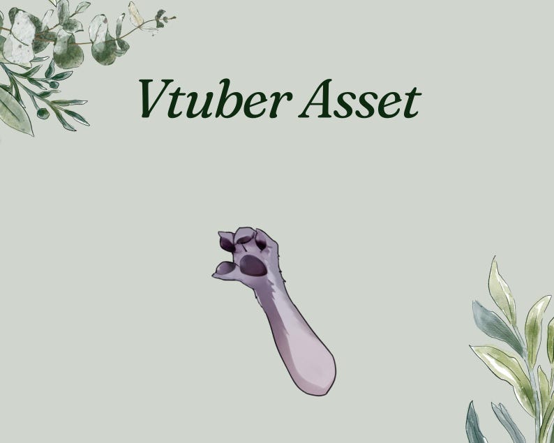 Vtuber Asset Paw PNG Download Instant Transparent BG Download - Etsy