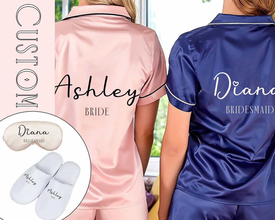 Personalized Pajamas Custom Stain Silk Pyjamas Set Customize - Etsy