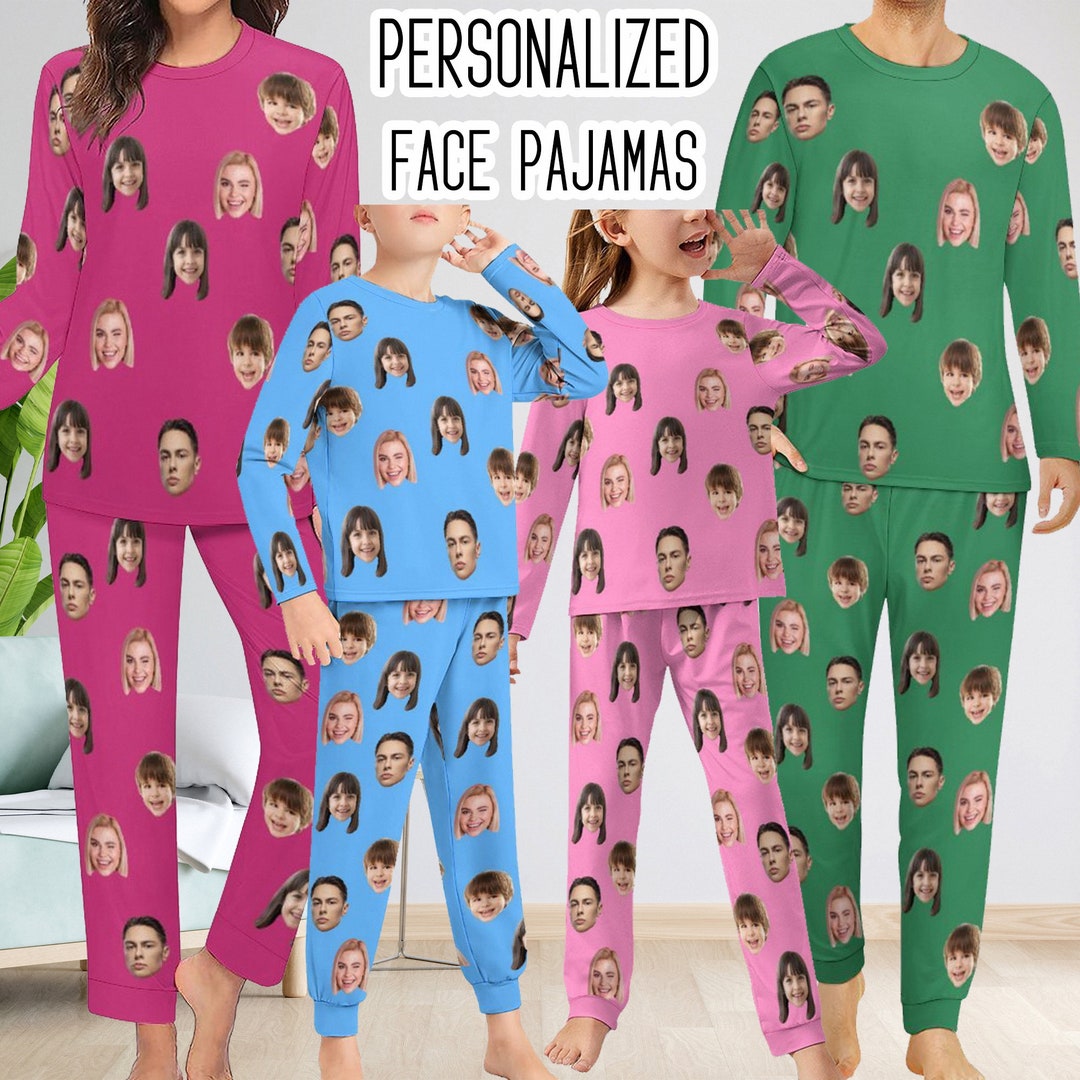 Personalized Face Family Pajamas Set, Custom Pyjamas With Face, Custom ...