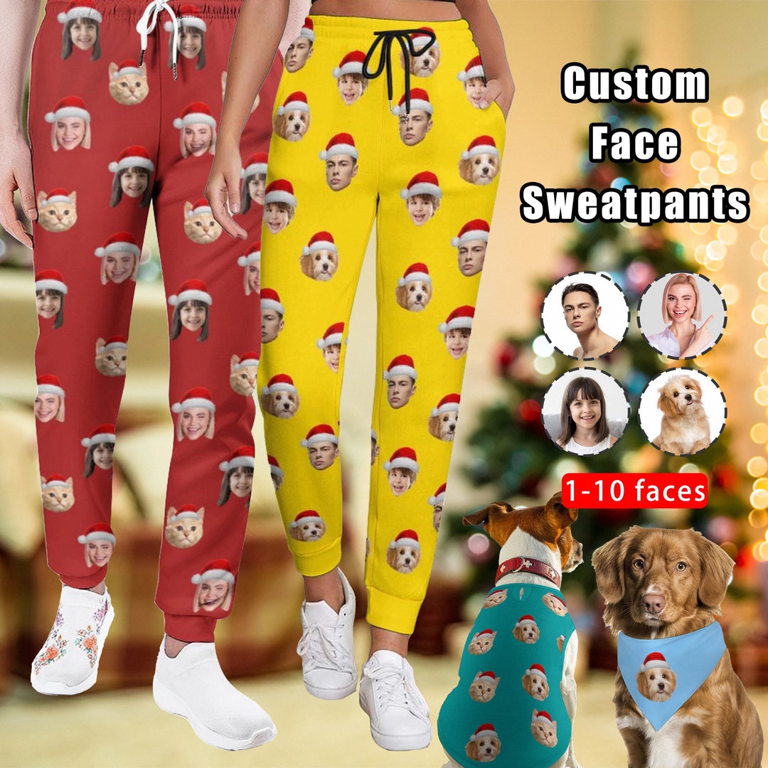 Custom Xmad Face Sweatpants, Personalized Christmas Men Women ...