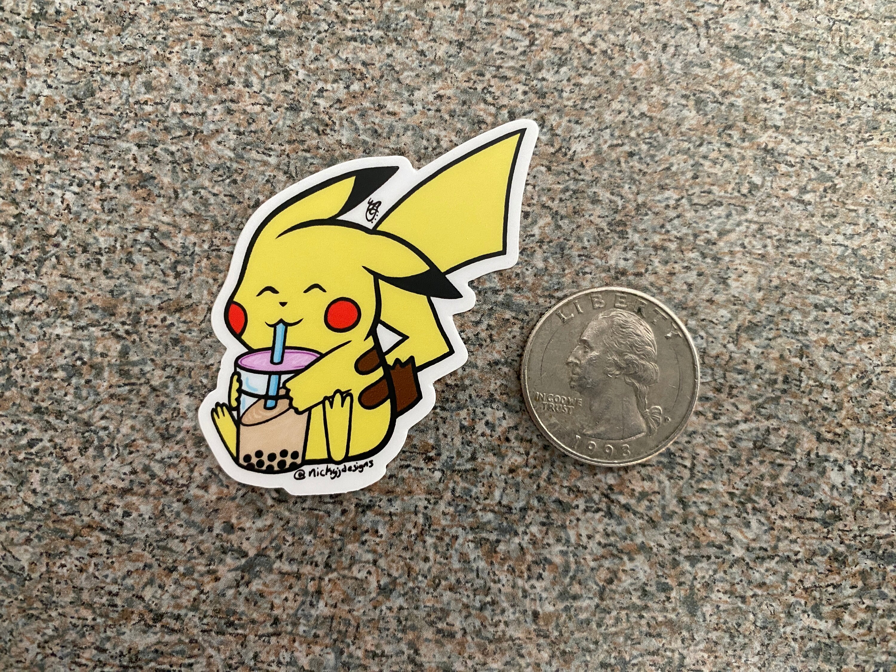 Pikachu Bubble Tea Sticker - Etsy