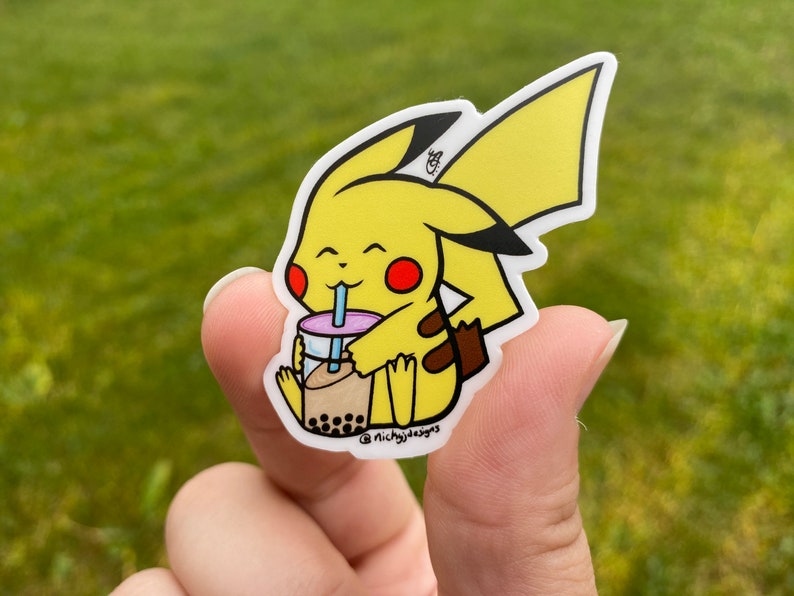 Pikachu Bubble Tea Sticker - Etsy