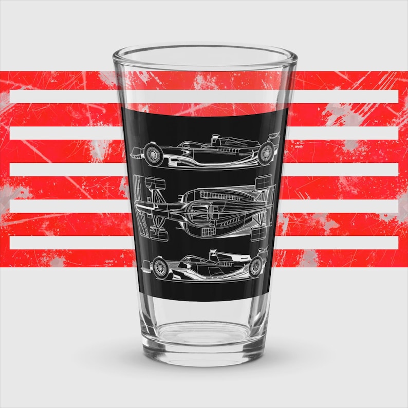 Formula 1 Pint Glass, Formula 1 Car Beer Glass, F1 Pint Glass, Formula ...