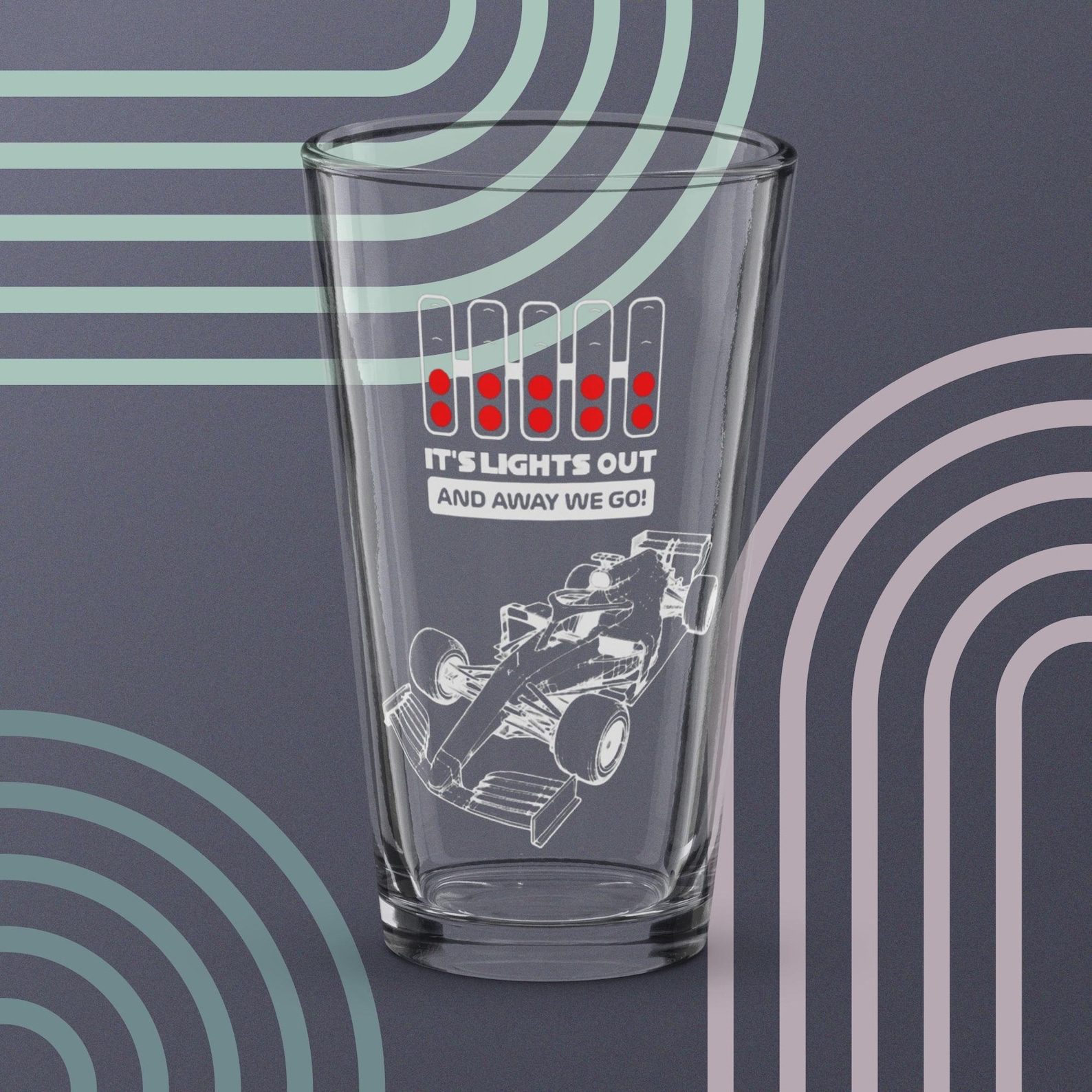F1 Lights Out Pint Glass, F1 Pint Glass, F1 Beer Glass, F1 Merch, F1 ...