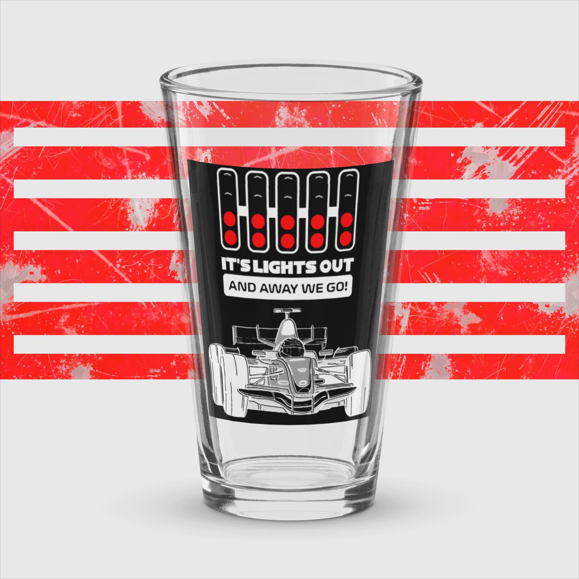 Pint Glass F1, Formula One Pint Glass, F1 Beer Glass, Pint Glass ...