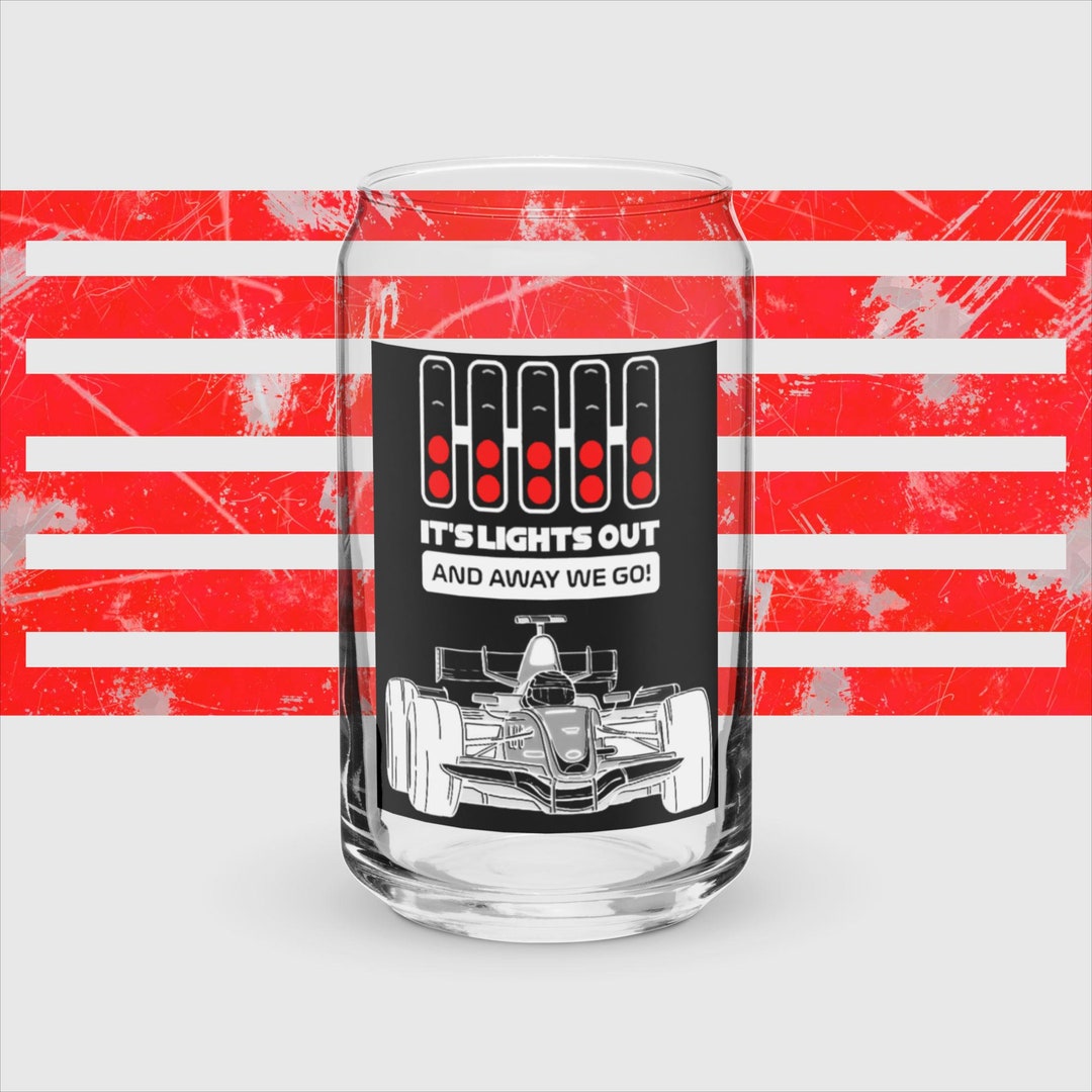 F1 Lights Out Beer Glass, F1 Can-shaped Pint Glass, Formula 1 Beer ...