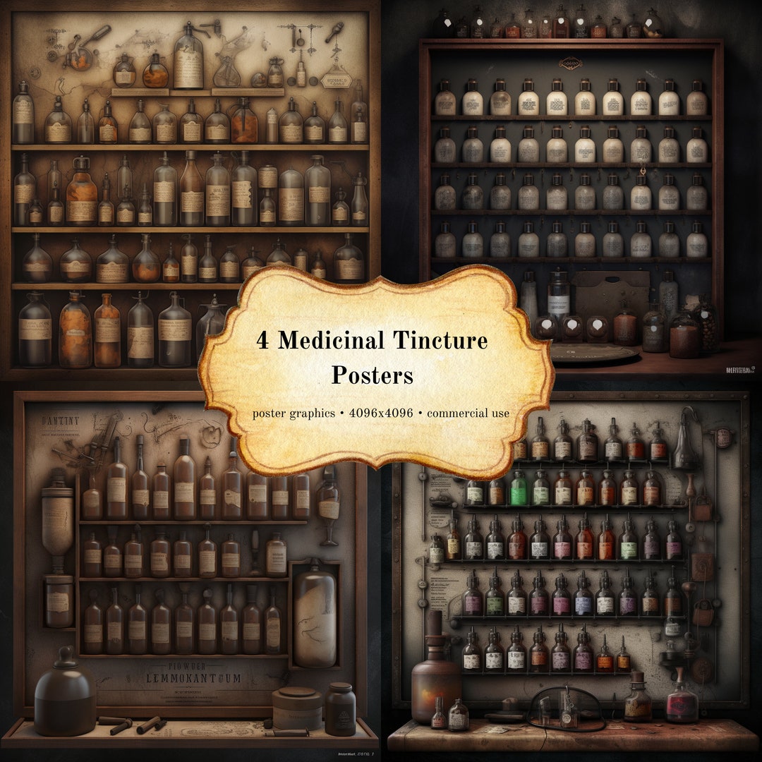 Medicinal Tincture Posters - Set of 4 Digital Downloads - Etsy
