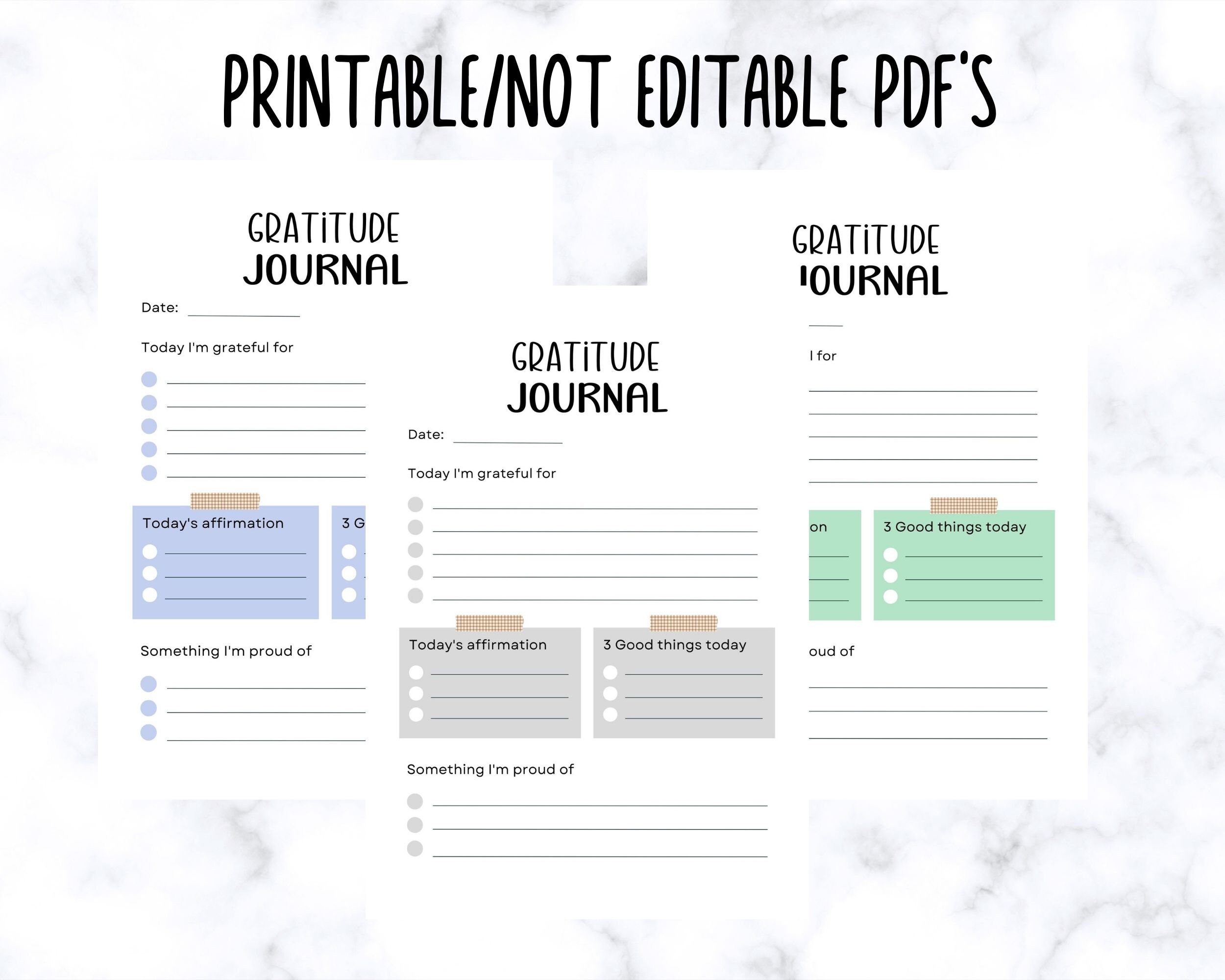 Daily Gratitude Journal Printable Template, Happiness Journal Printable ...