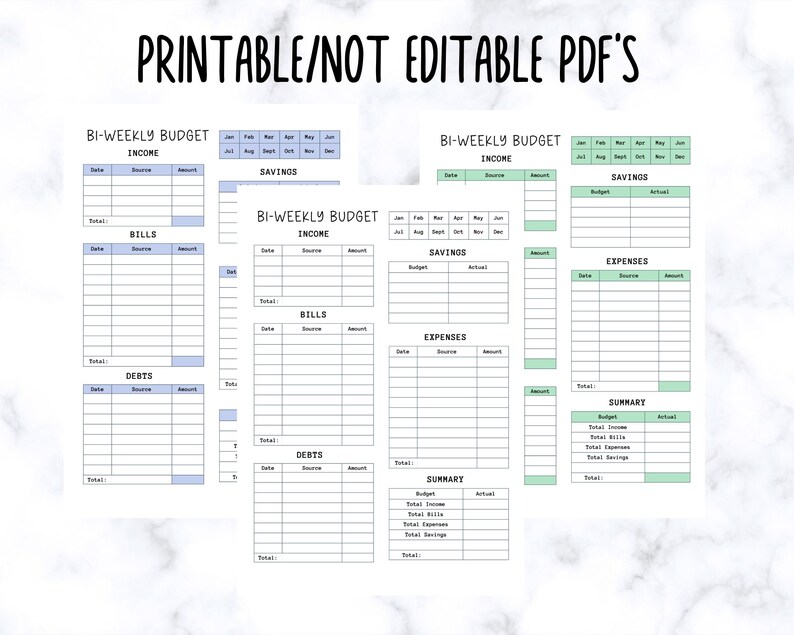 Bi-weekly Budget Planner Printable: A4 A5 Letter Sizes (digital ...