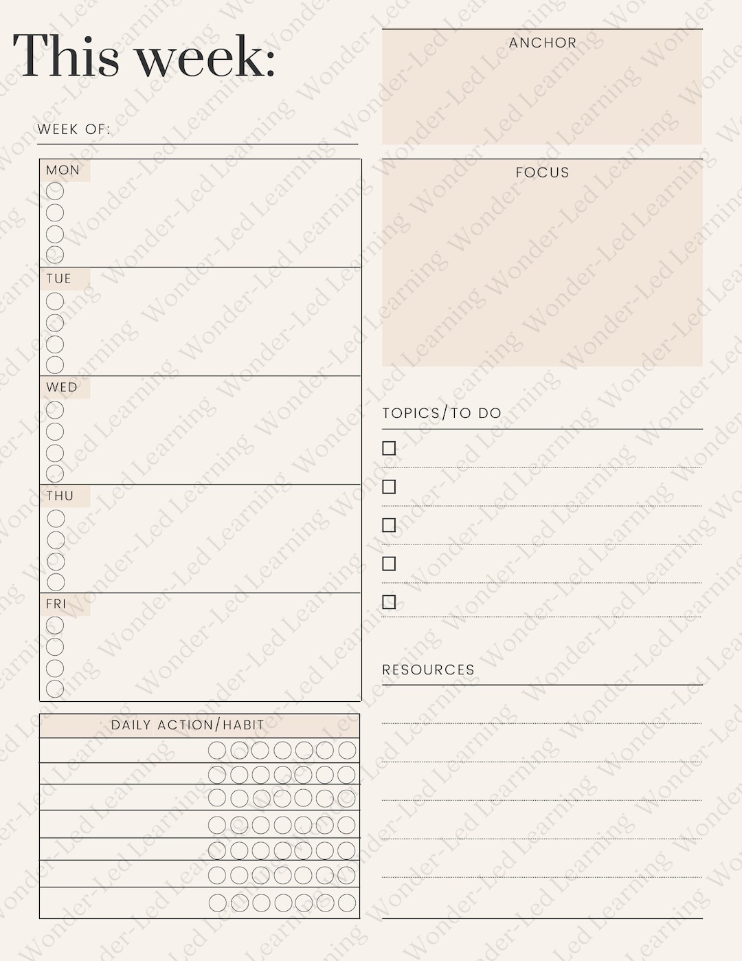 Weekly Homeschool Digital Planner, Homeschool Digital Planner, Weekly ...