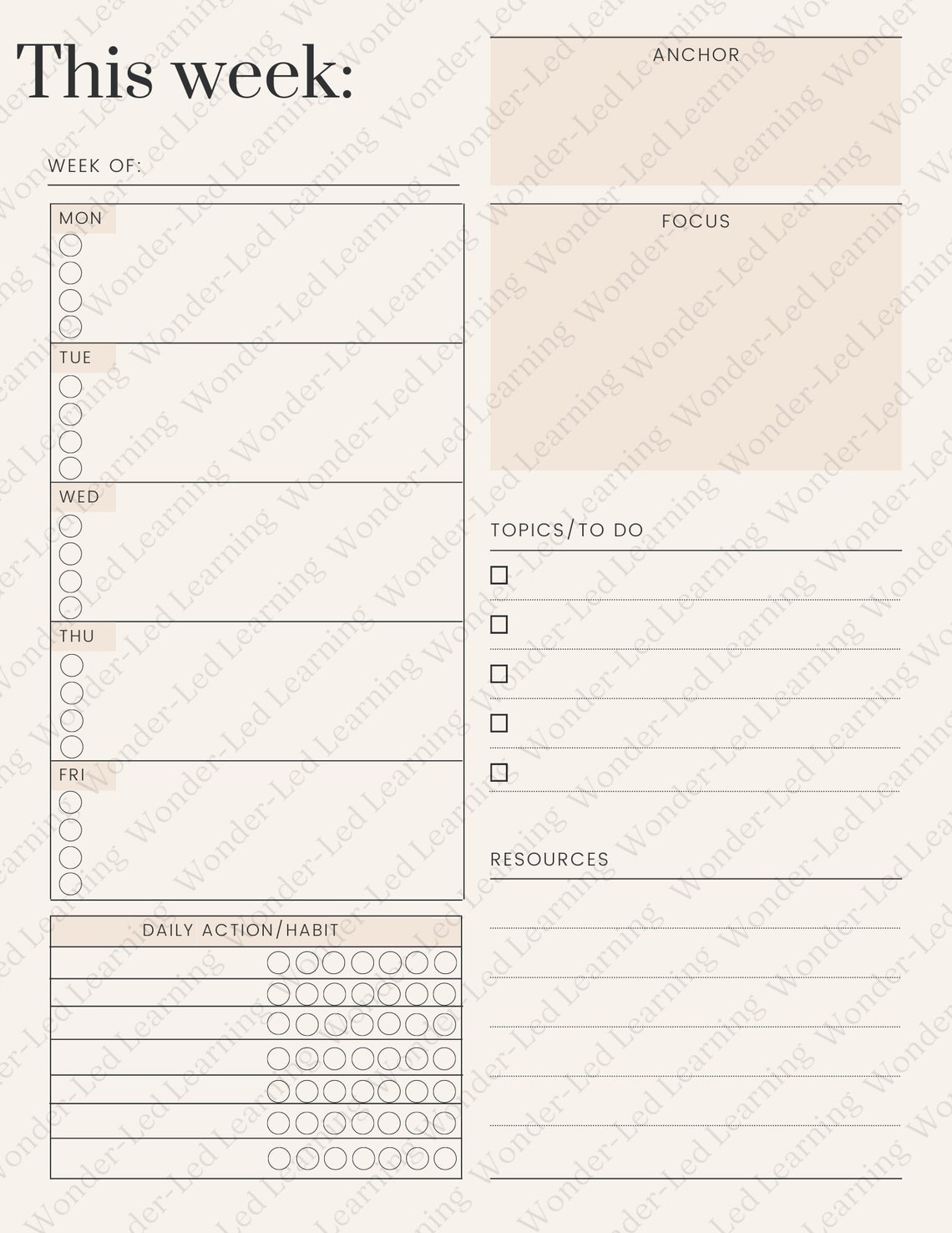 Weekly Homeschool Digital Planner, Homeschool Digital Planner, Weekly ...