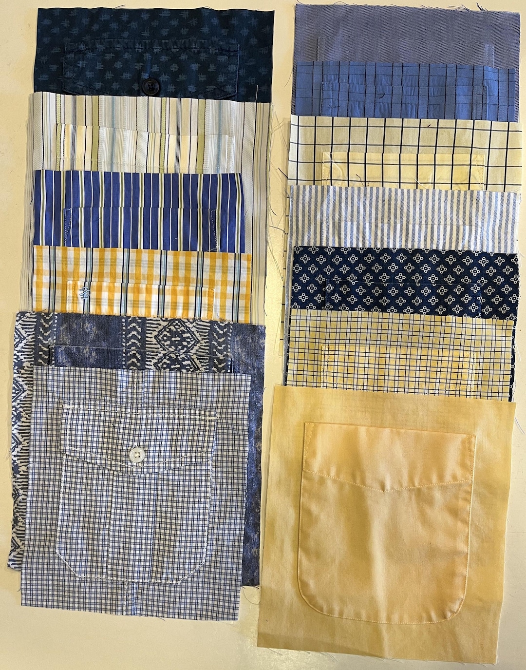 Lots of Pockets! Upcycled Men's Shirt Pockets 100% Cotton Reclaimed ...