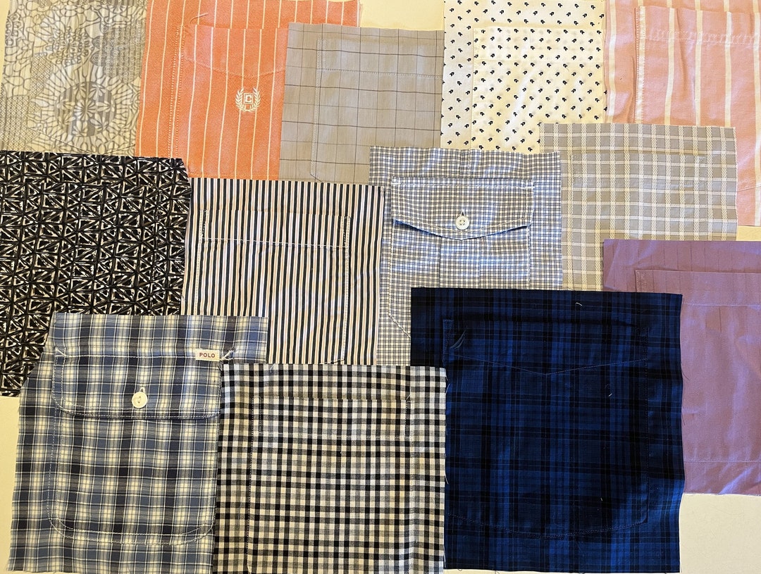 Lots of Pockets Upcycled Men's Shirt Pockets 100% Cotton Reclaimed ...