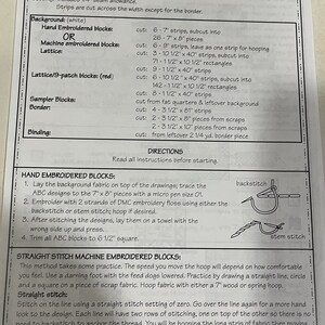 Vintage Redwork ABC Alphabet Sampler Quilt Pattern the Stitch ...