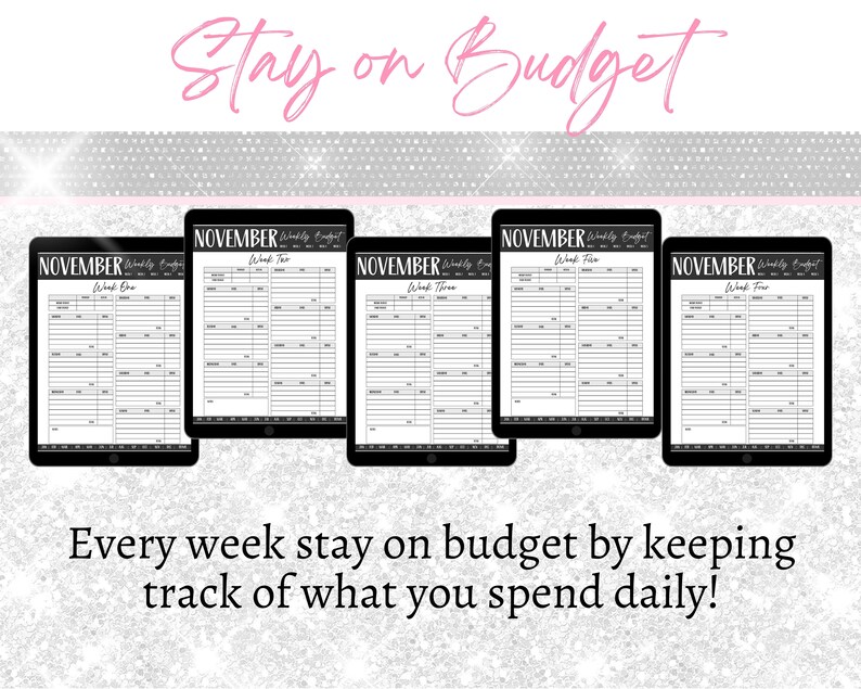 DIGITAL BUDGET PLANNER Budget Tracker Digital Stickers Monthly Planner ...