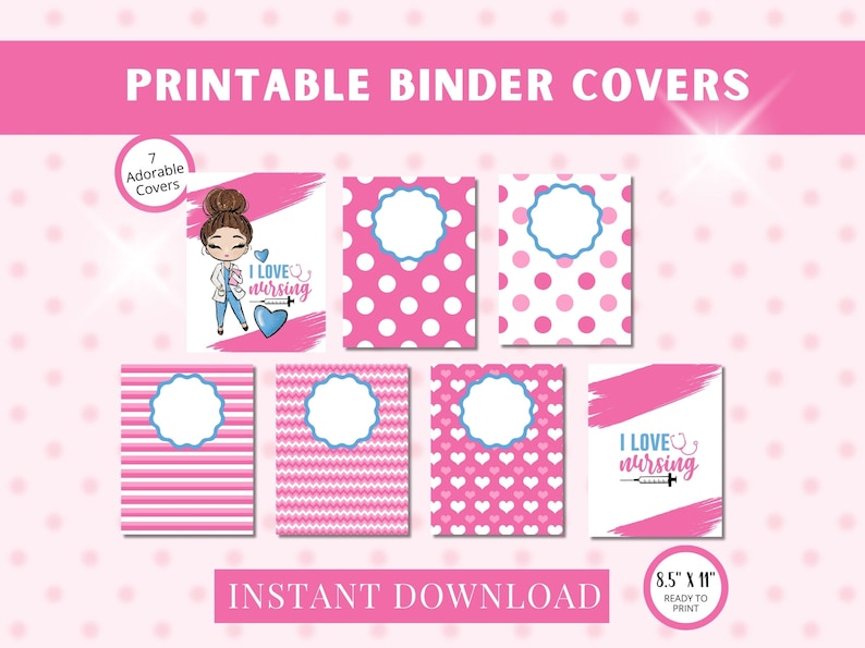 PRINTABLE BINDER COVERS Print at Home Cover for Binder Nursing Students ...