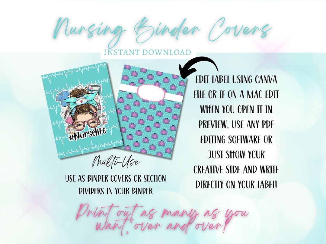 NURSING SCHOOL Binder Covers Print at Home Binder Cover Nursing ...