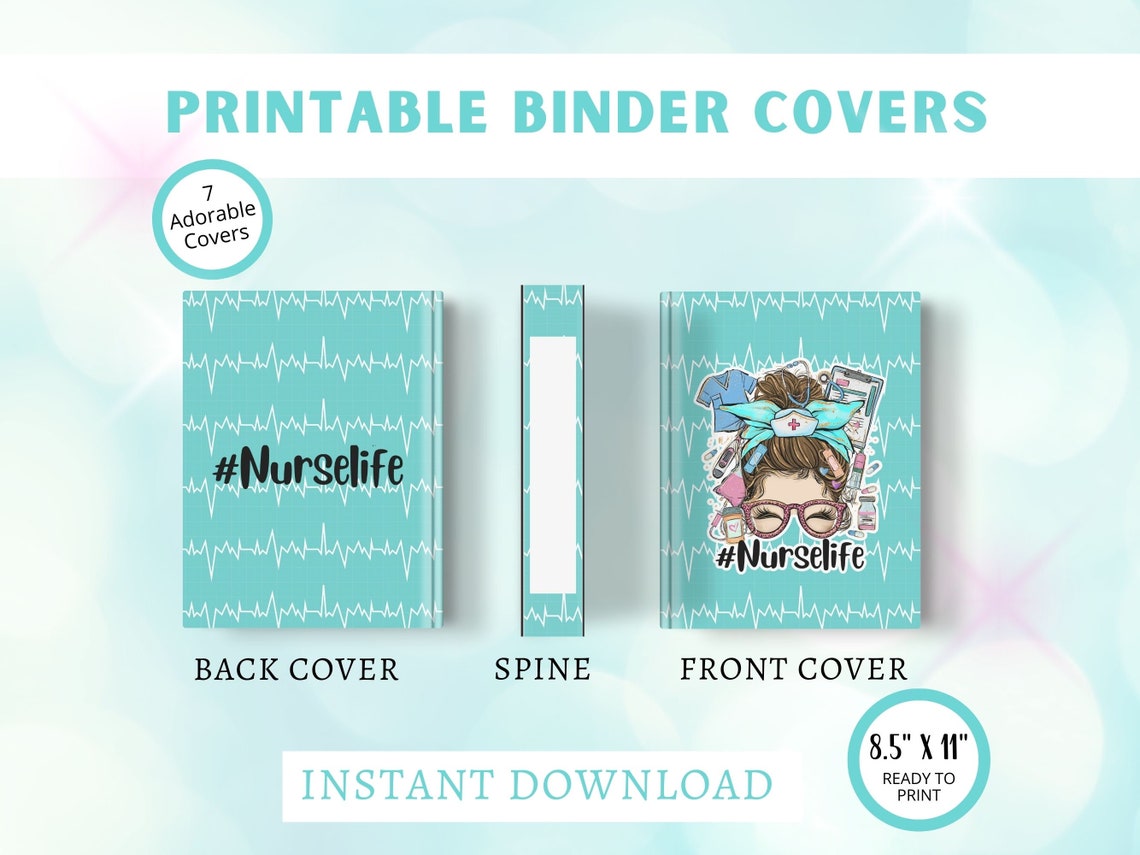 PRINTABLE BINDER COVERS Print at Home Cover for Binder Nursing Students ...