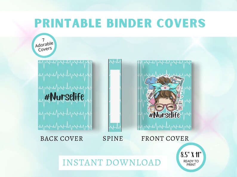 PRINTABLE BINDER COVERS Print at Home Cover for Binder Nursing Students ...