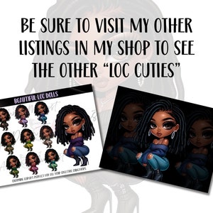 Chibi Digi Doll With Locs Loc'd Clipart African American Chibi Doll ...