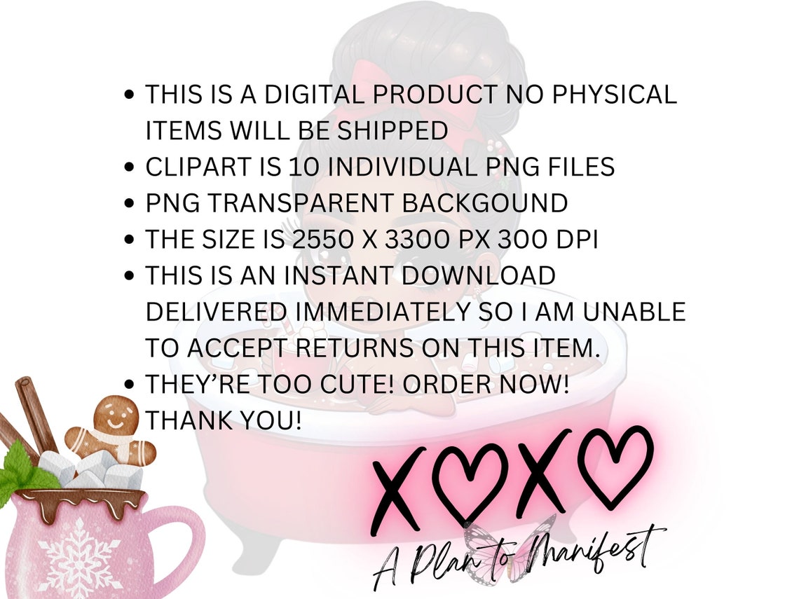 Hot Cocoa Mug Chibi Doll Clipart Chibi Chrismas PNG African American ...