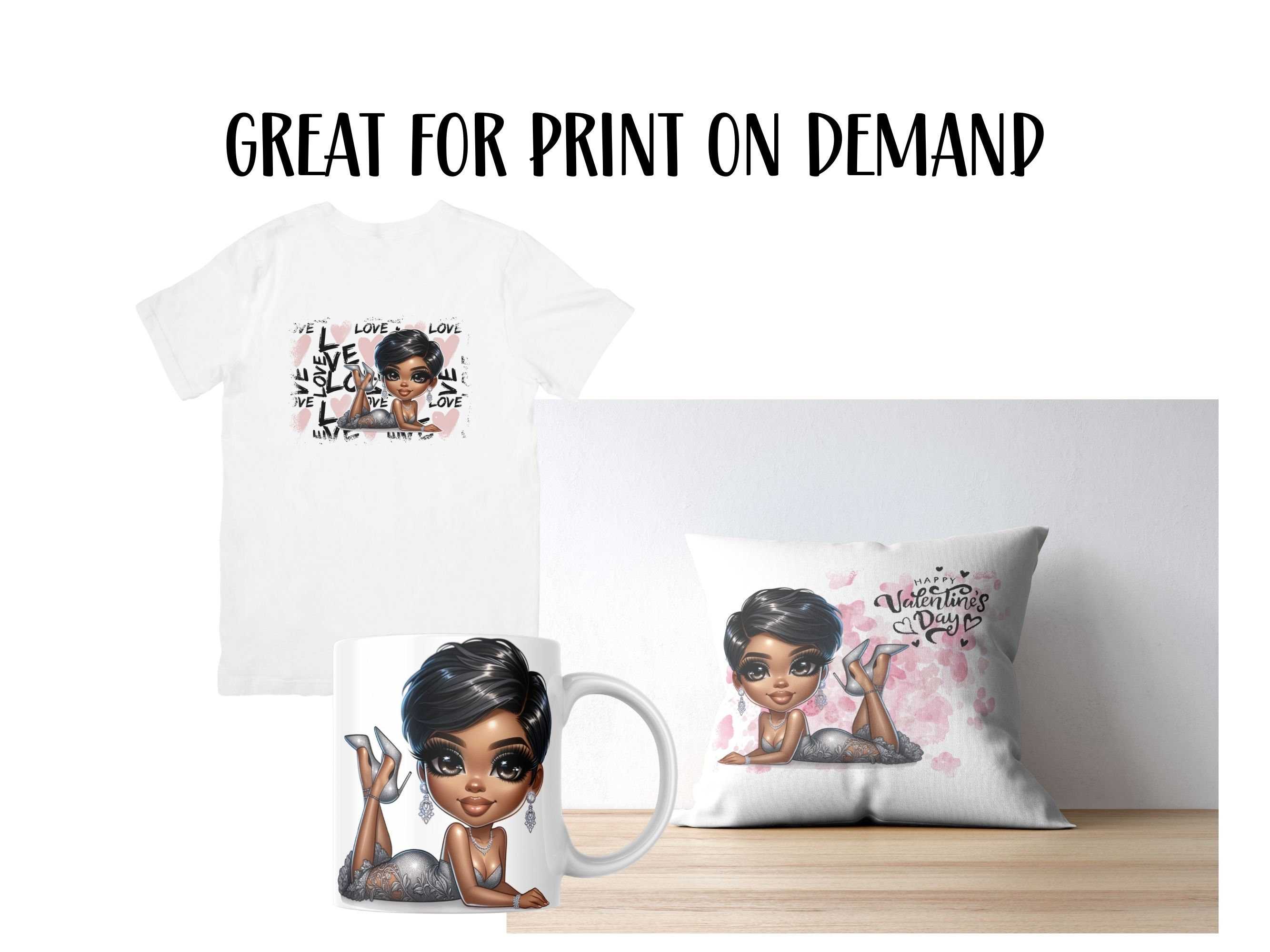 Chibi Glamour Chibi Valentine PNG Bundle Chibi PNG for Shirts Chibi ...