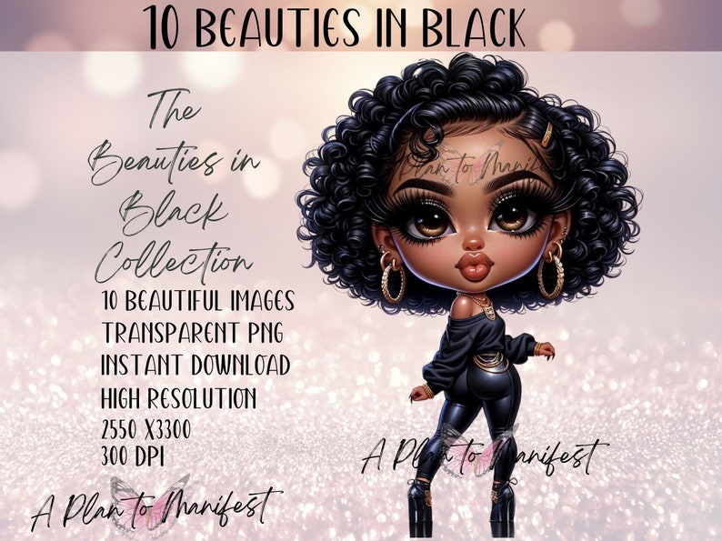 Chibi Clipart Doll Bundle Glam Chibi Doll Clipart Chibi Dolls Clipart ...