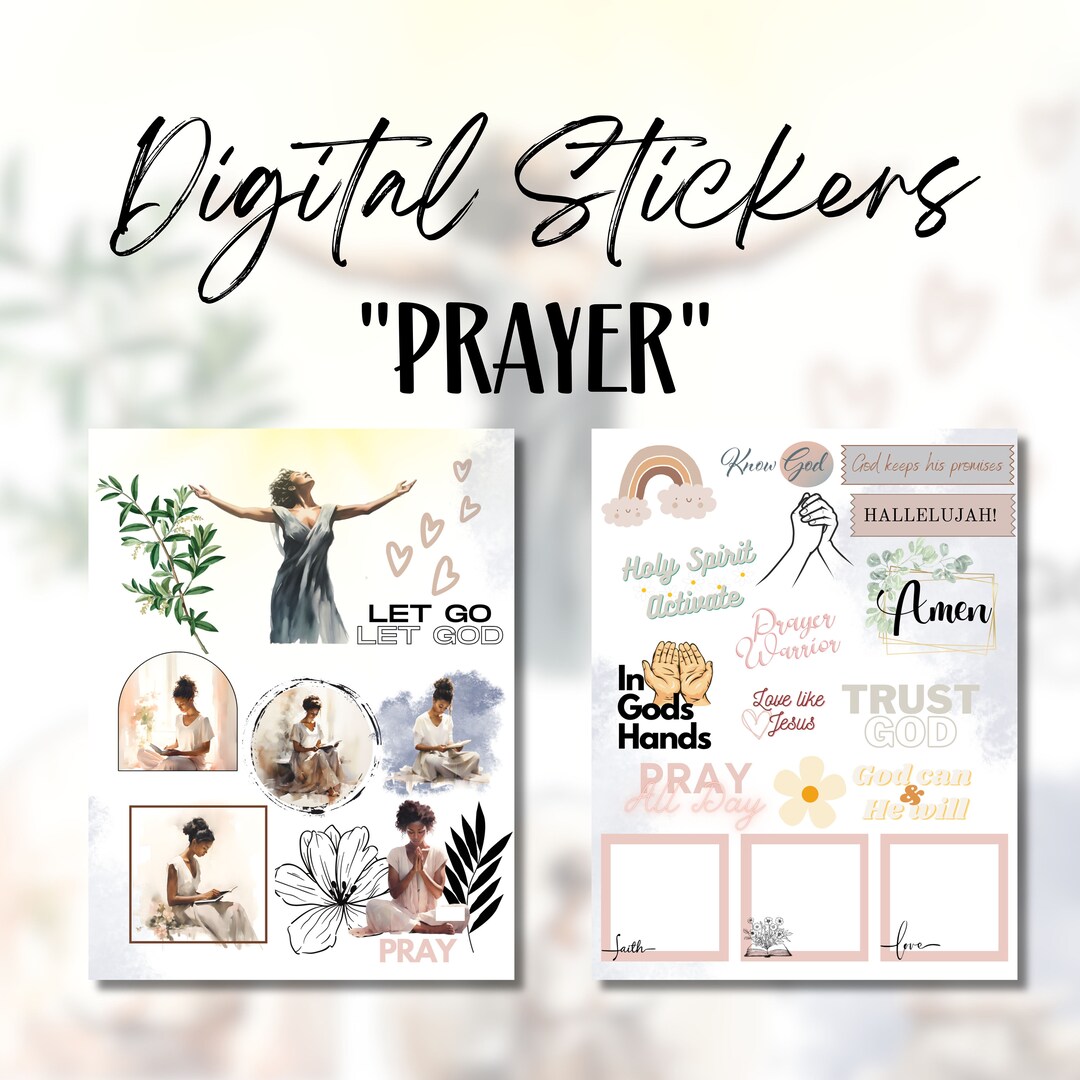 DIGITAL PRAYER STICKERS Transparent Sticker Sheet for Goodnotes Faith ...