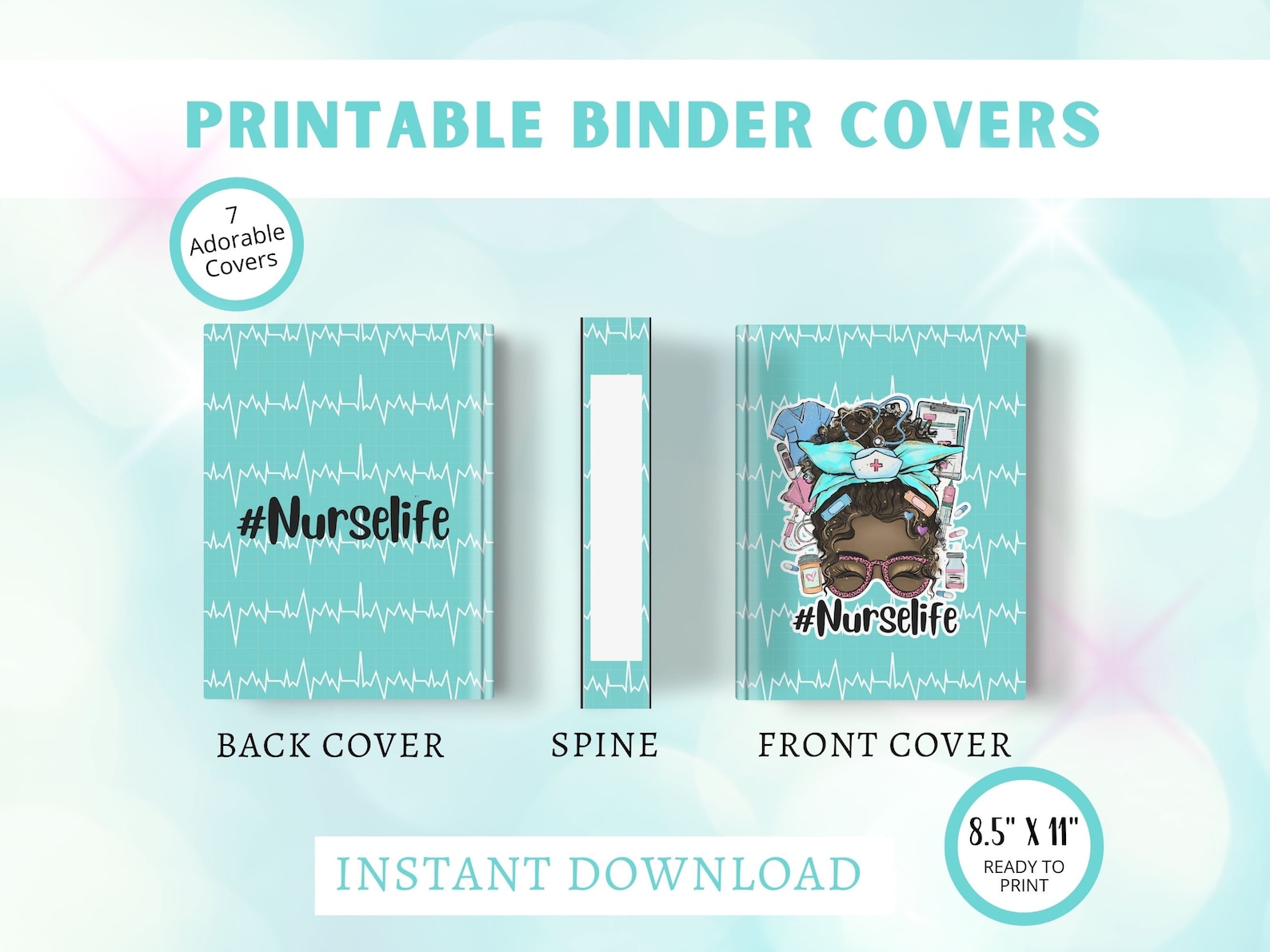 PRINTABLE BINDER COVERS Print at Home Cover for Binder Nursing Students ...