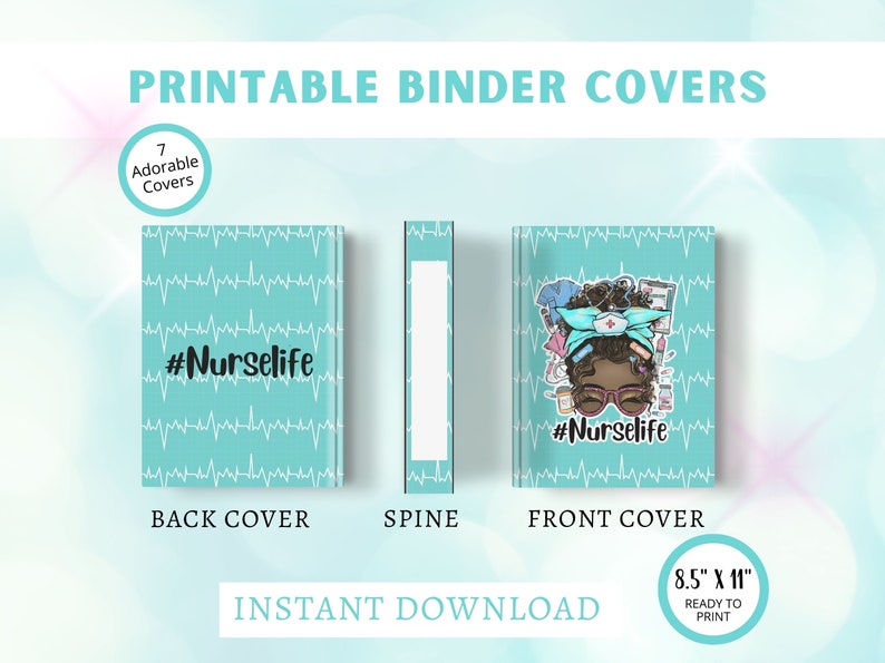 PRINTABLE BINDER COVERS Print at Home Cover for Binder Nursing Students ...