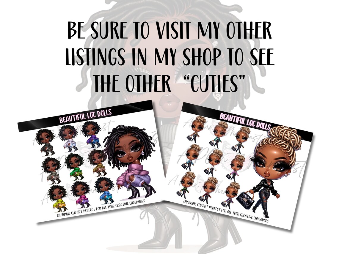 Positive Quotes Clipart Bundle Glam Chibi Doll Clipart Chibi Dolls ...