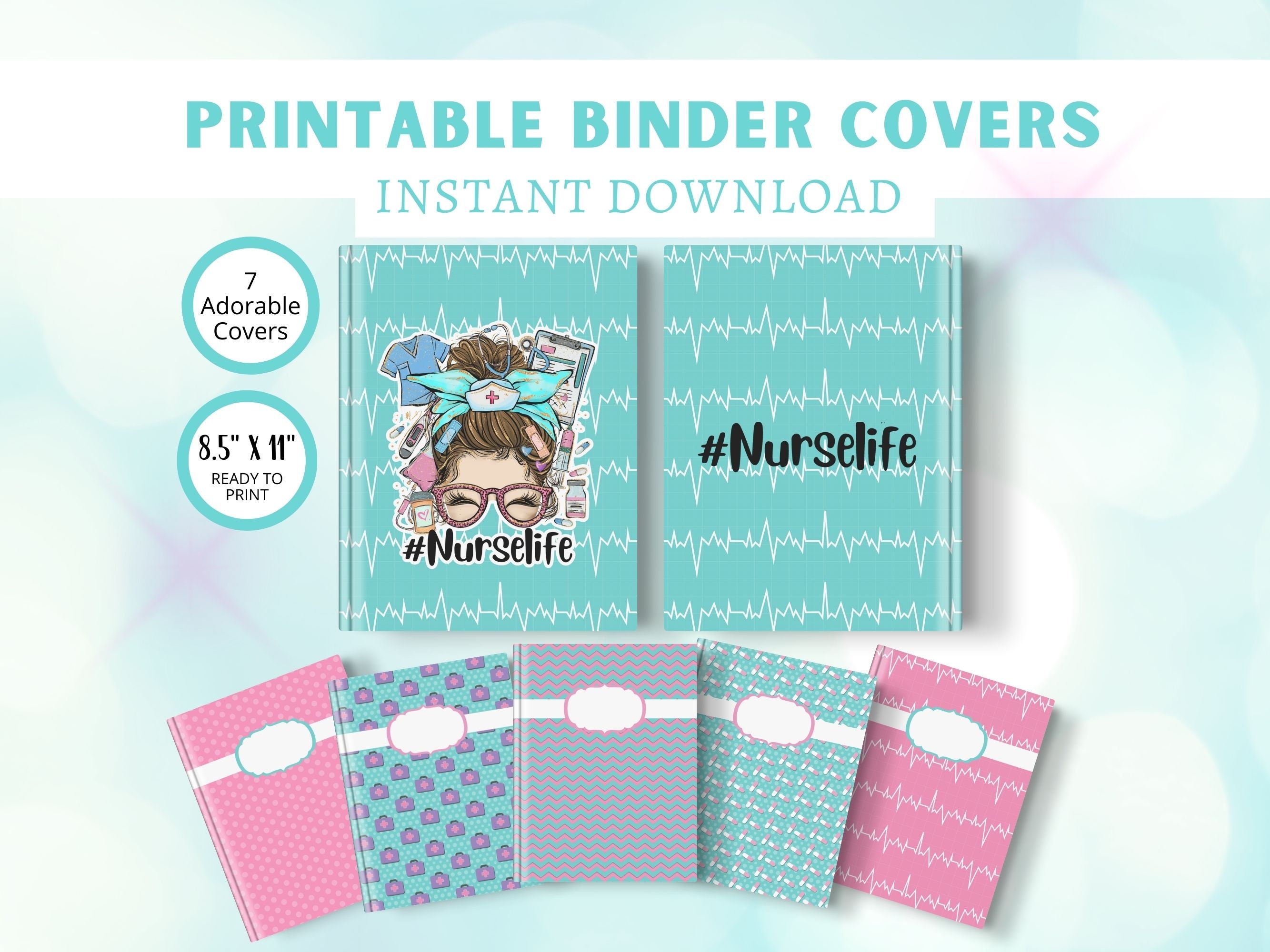 PRINTABLE BINDER COVERS Print at Home Cover for Binder Nursing Students ...