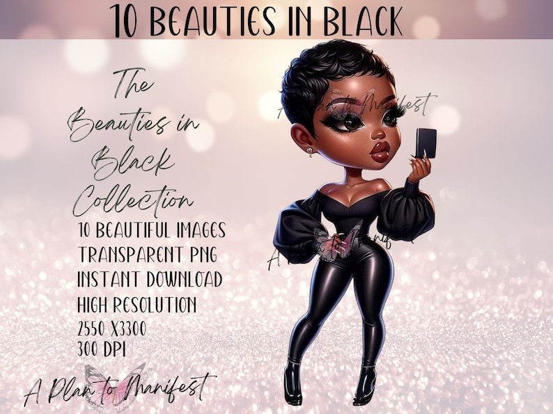 Chibi Clipart Doll Bundle Glam Chibi Doll Clipart Chibi Dolls Clipart ...